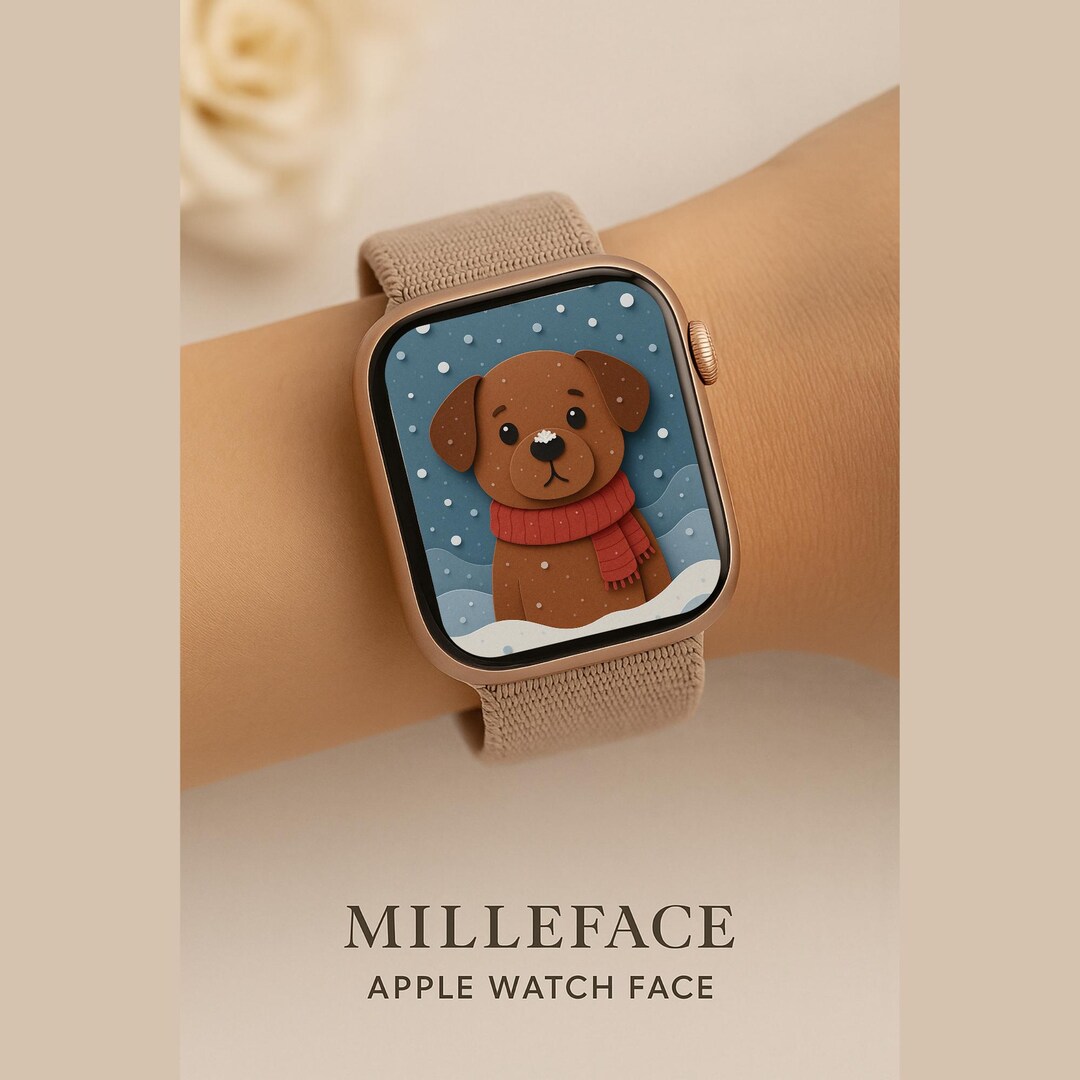Winter Dog Apple Watch Wallpaper: Festive Golden Retriever (digital ...