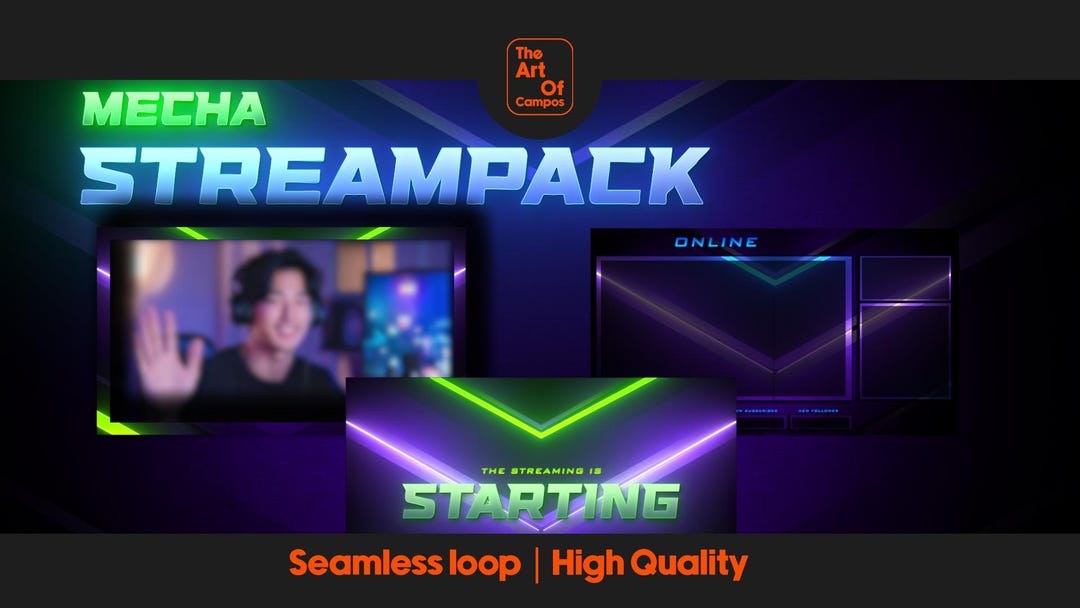 MECHA STREAM Pack | Stream Overlay Pack | Digital Overlay for Twitch ...