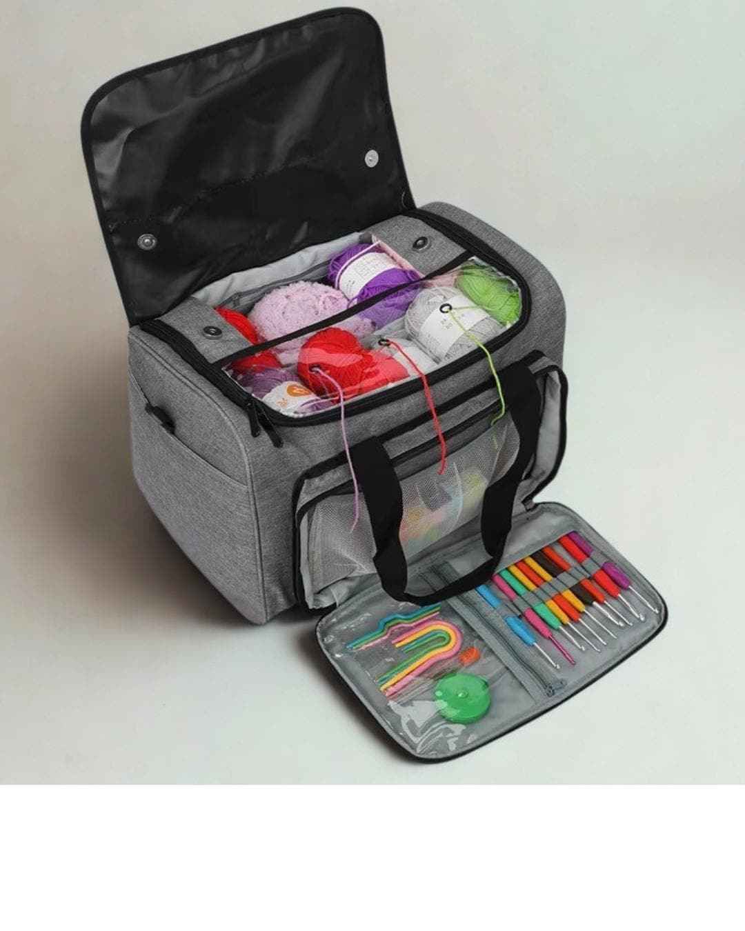 KOOKNIT Knitting Bag Yarn Tote Organiser With Divider | Crochet Sewing ...