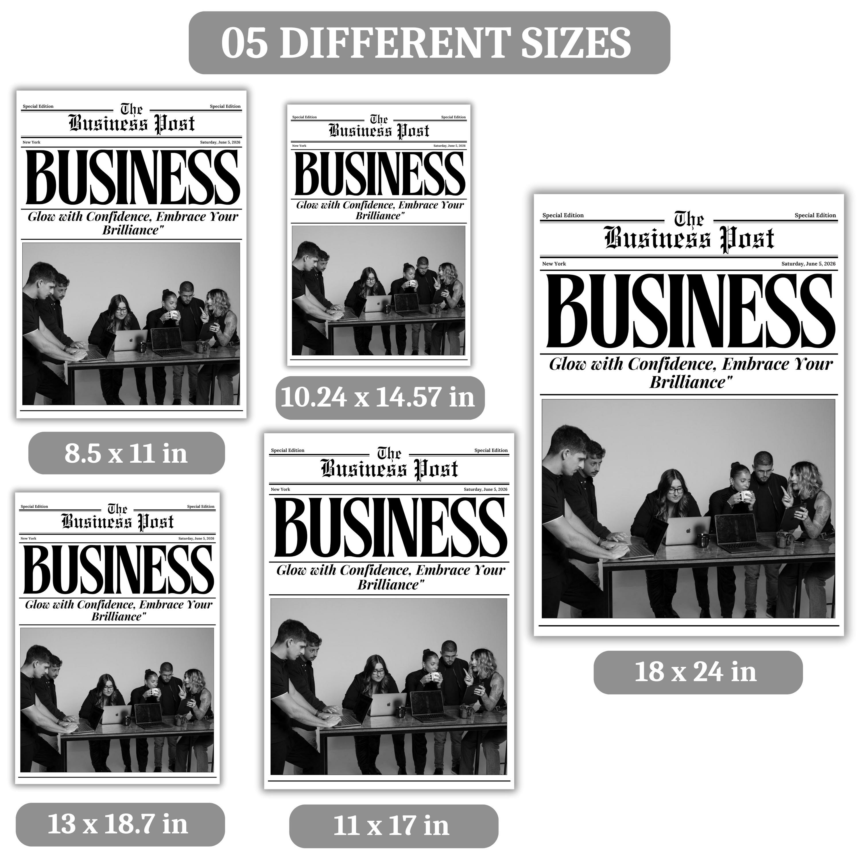 Canva Editable Business Newspaper Template, Custom Newspaper for ...