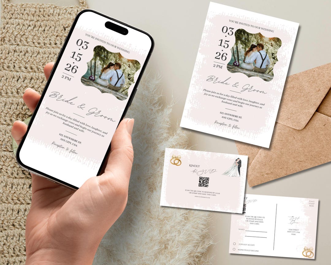 Editable Wedding Invite - Rustic Farmhouse - Etsy