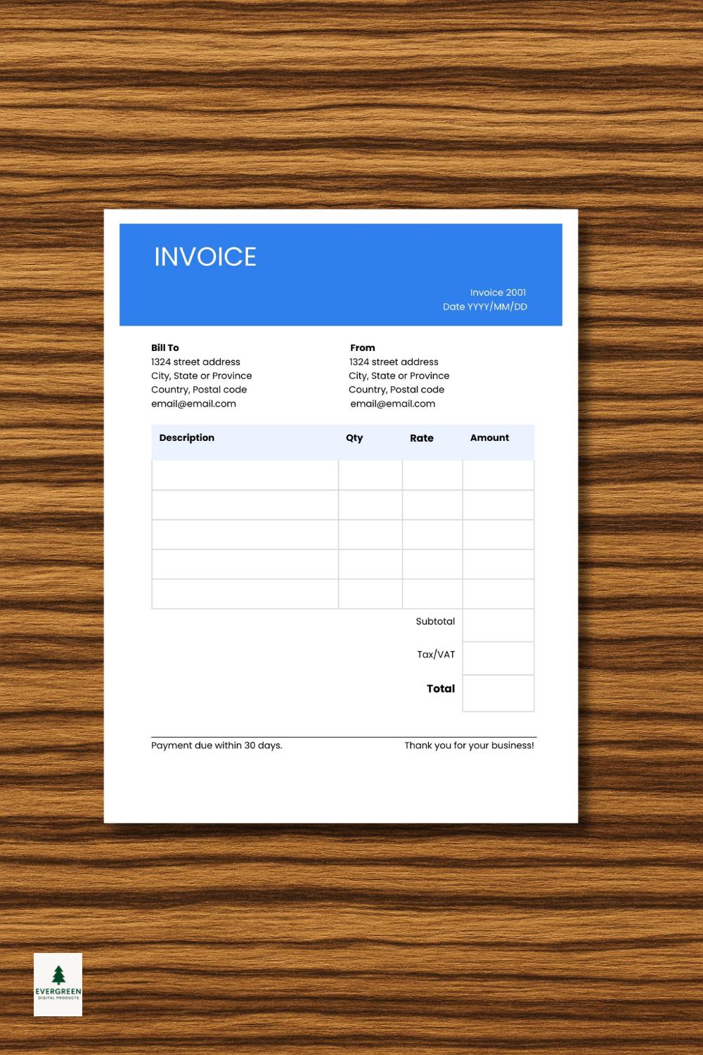 Freelance Modern Banner Invoice Template | Editable in Canva | Modern ...