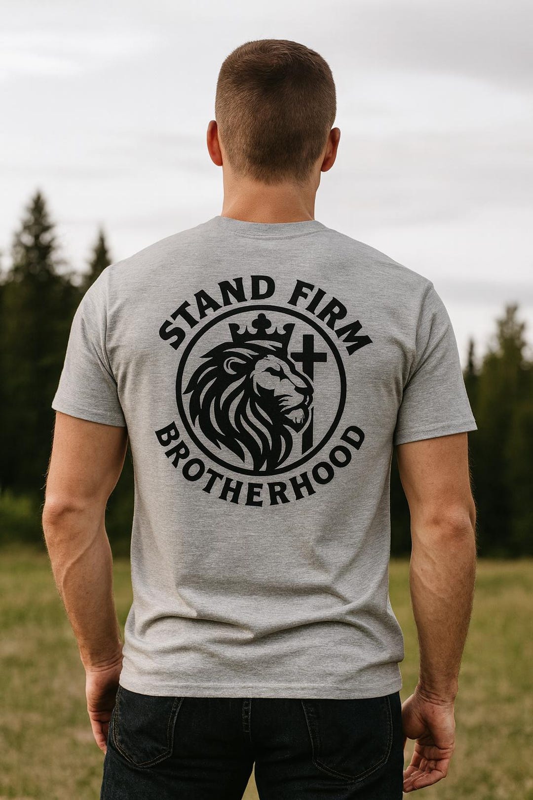 Men's Christian Stand Firm T-shirt, Spiritual Gift, Brotherhood Tee ...