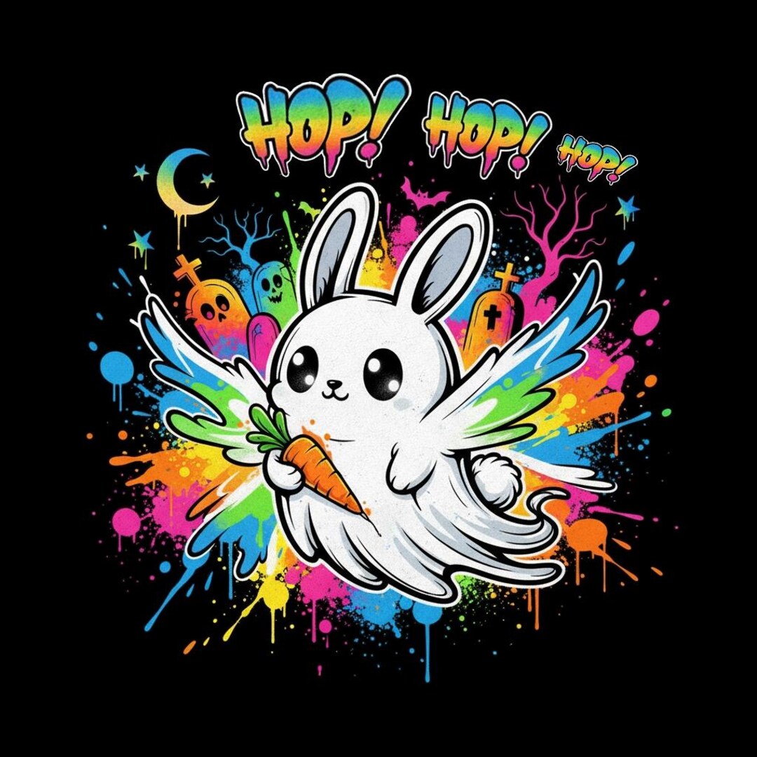 Creepy Cute, Kawaii Pet Cemetary Ghost Cuties, Bunny, Spray Paint ...
