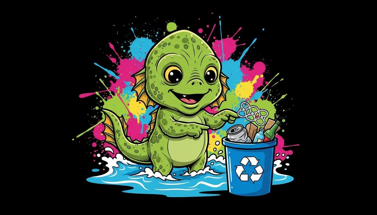 Creature of the Black Lagoon Recycle Chibi PNG Spray Paint, Decal ...