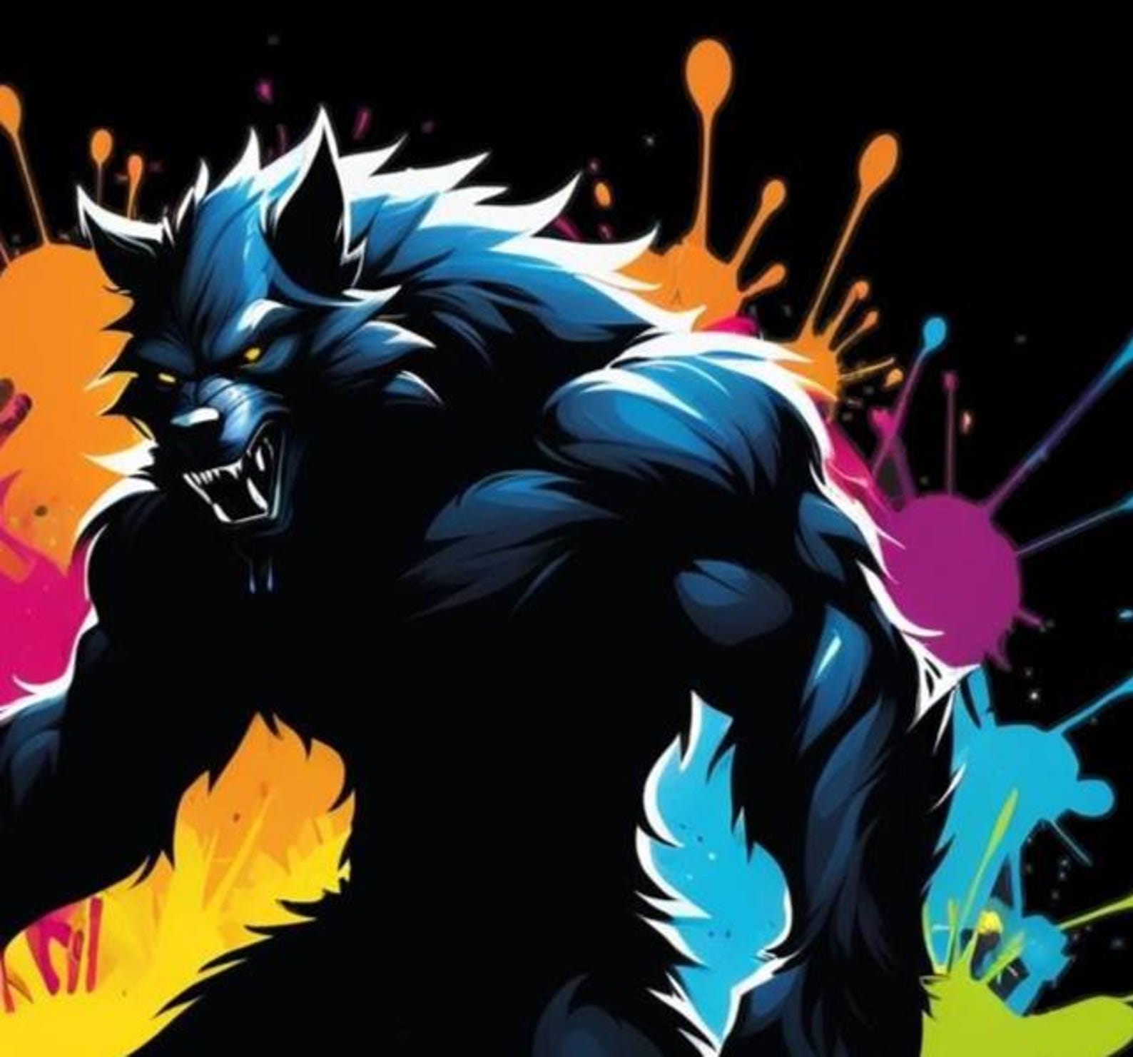 Spooky Werewolf PNG, Colorful Spray Paint Design (digital Download) - Etsy