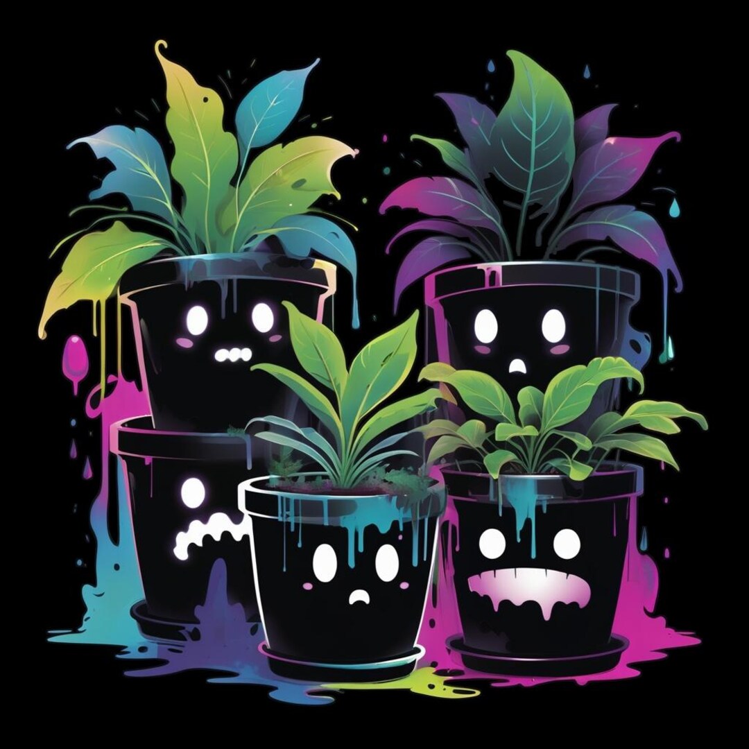 Haunted House Plants 6 Spooky Gardens PNG Width 1024 by Height 1024 - Etsy