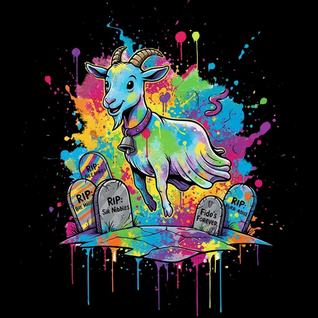 Creepy Cute, Kawaii Pet Cemetary Ghost Cuties, Goat, Spray Paint, Decal ...