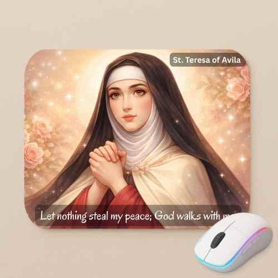 St Teresa of Avila Mouse Pad Catholic Gift Christian Desk Accessory - Etsy