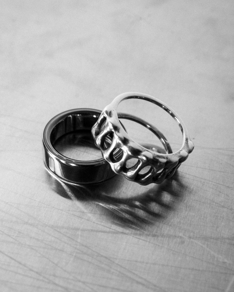 Sterling Silver Smart Ring Cover – Oxidized Recycled, Minimalist Unisex ...