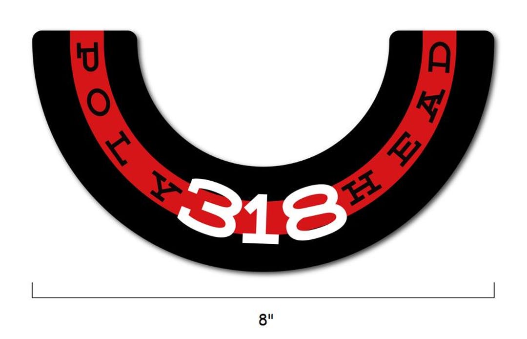 New POLY HEAD 318 Air Cleaner Decal Carburetor for Dodge Chrysler ...