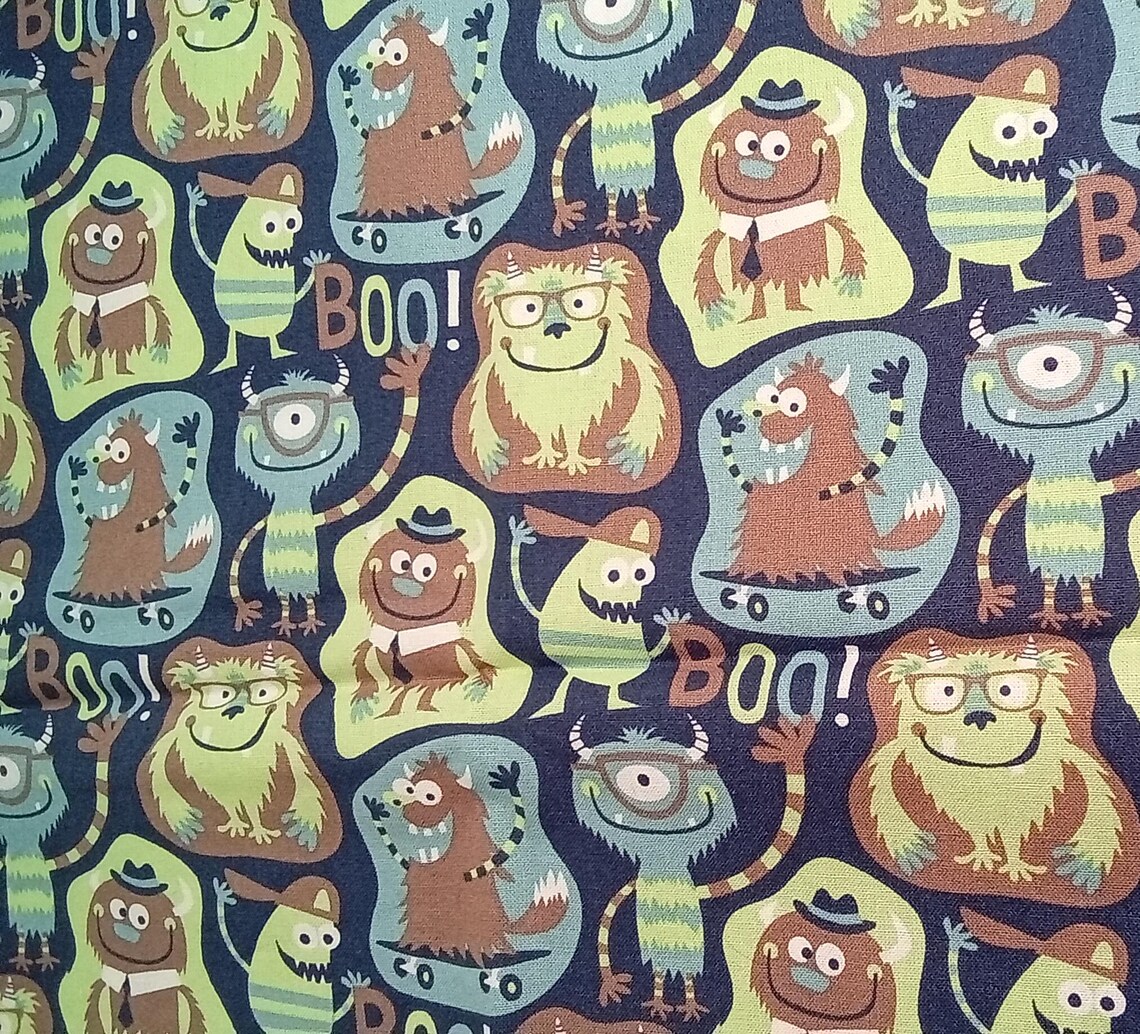 Monster Cotton Fabric - Etsy