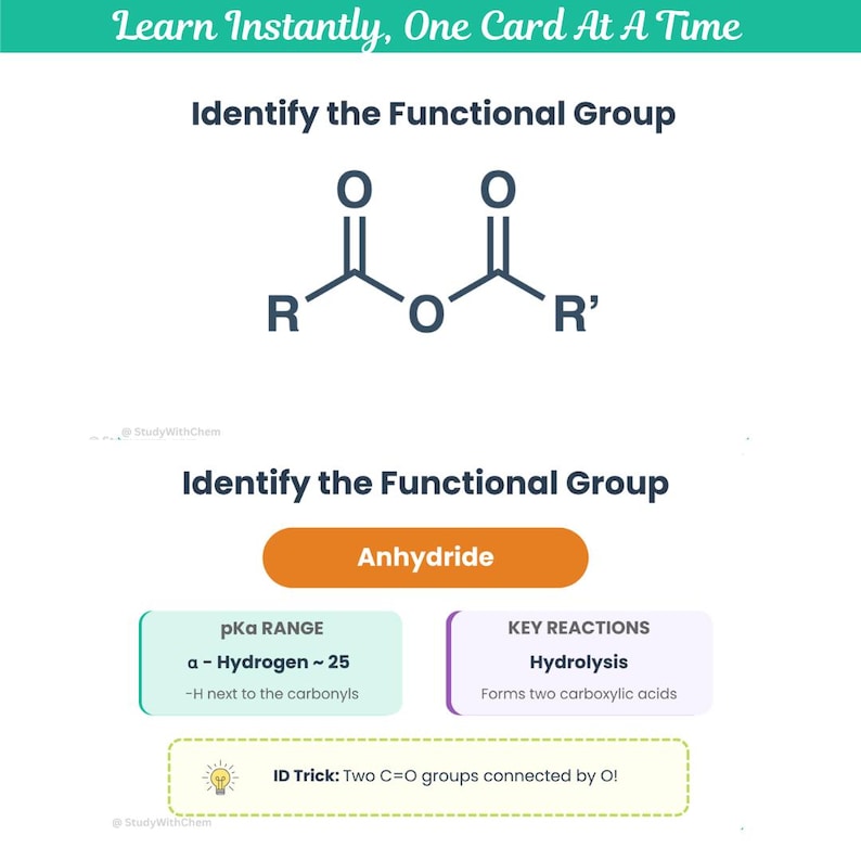 Organic Chemistry Flashcards: Carbonyl Functional Groups (digital Study ...