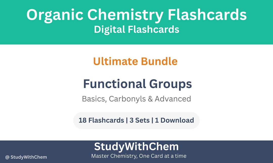 Organic Chemistry Flashcards Bundle – Functional Groups (digital ...