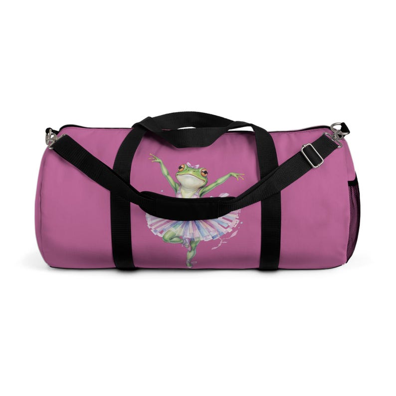 Ballet Frog Duffel Bag | Pink Dance Frog Illustration - Etsy