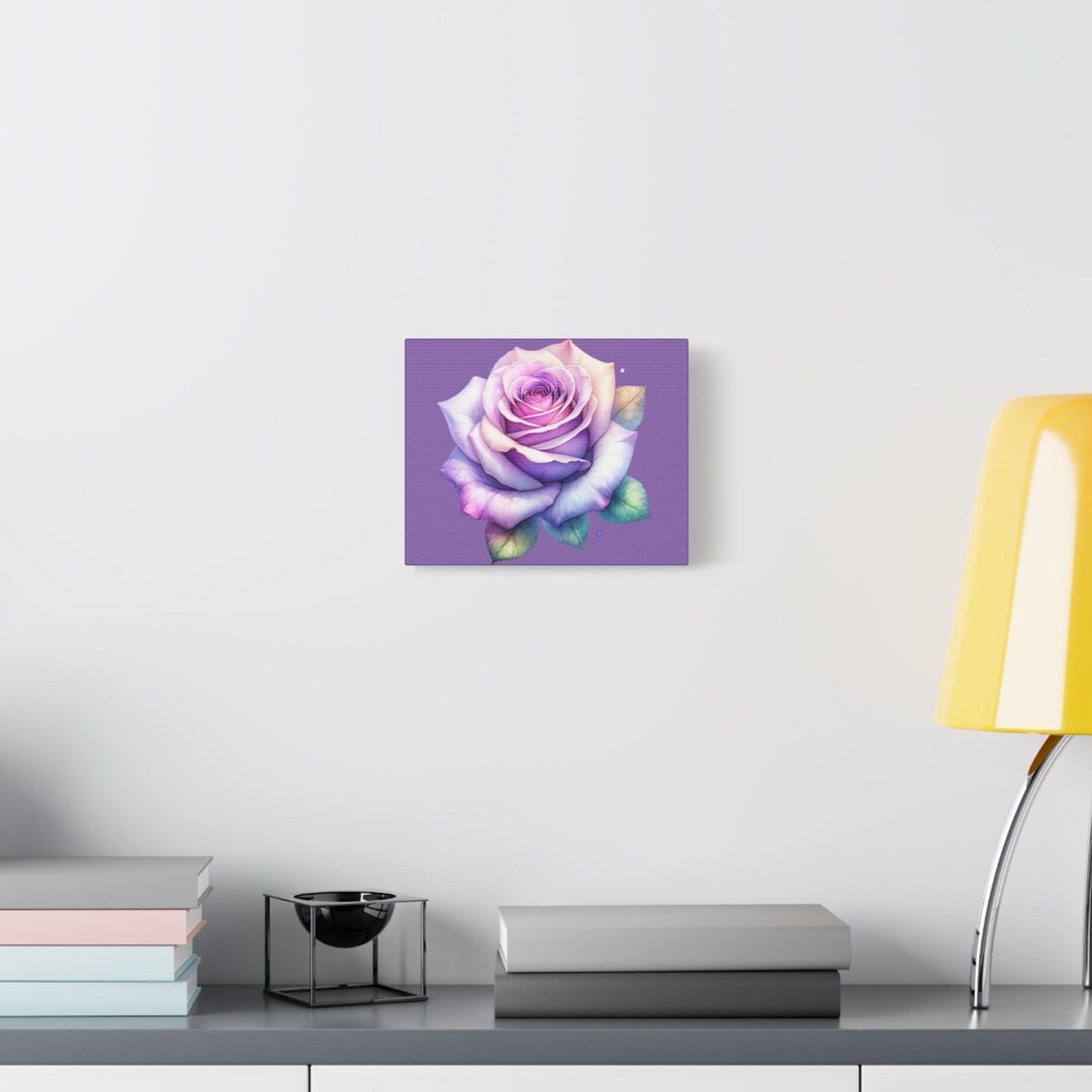 Purple Rose Canvas Art Print, Floral Wall Decor, Home Decoration, Gift ...