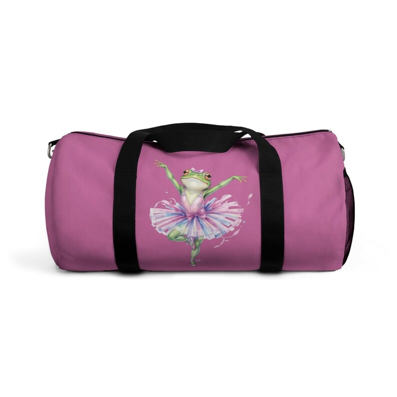 Ballet Frog Duffel Bag | Pink Dance Frog Illustration - Etsy