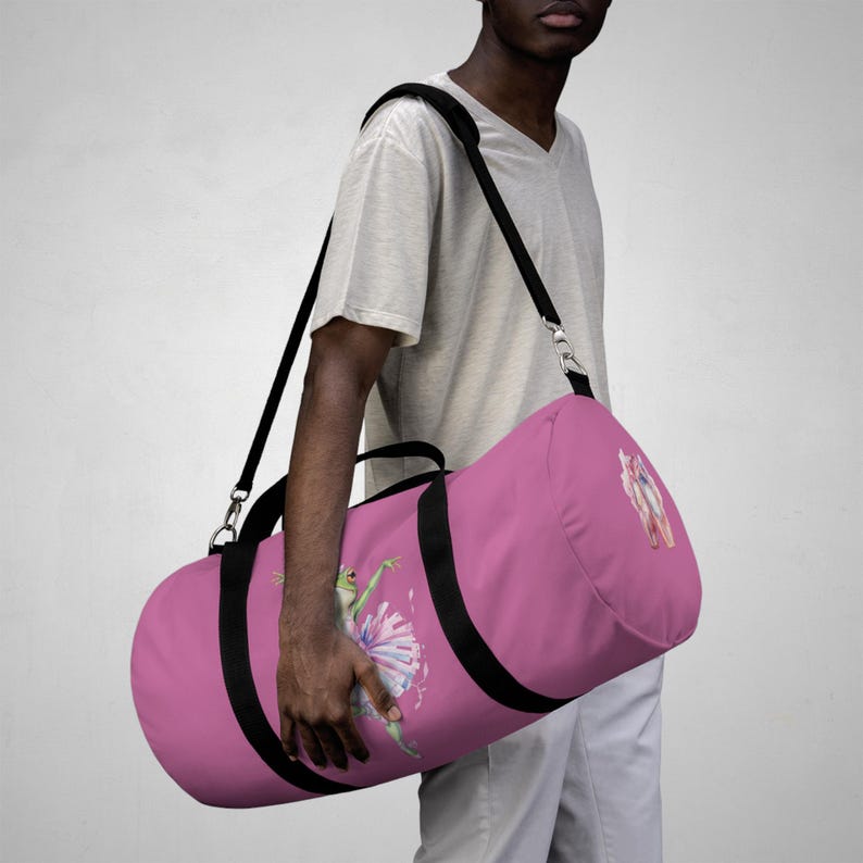 Ballet Frog Duffel Bag | Pink Dance Frog Illustration - Etsy