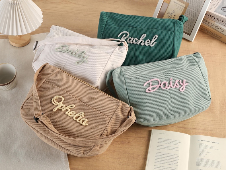 Personalized Retro Corduroy Bag, Corduroy Crossbody Bag, Shoulder Bag ...
