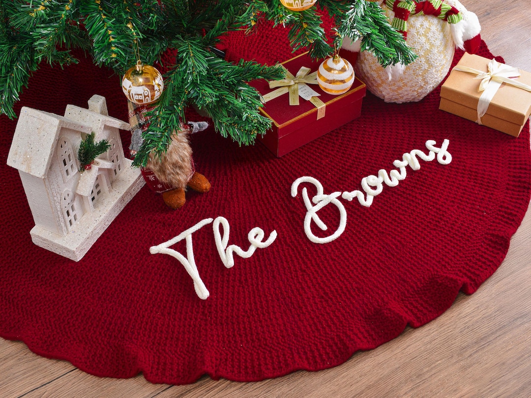 Personalized Christmas Tree Skirt, Family Christmas Tree Skirts ...