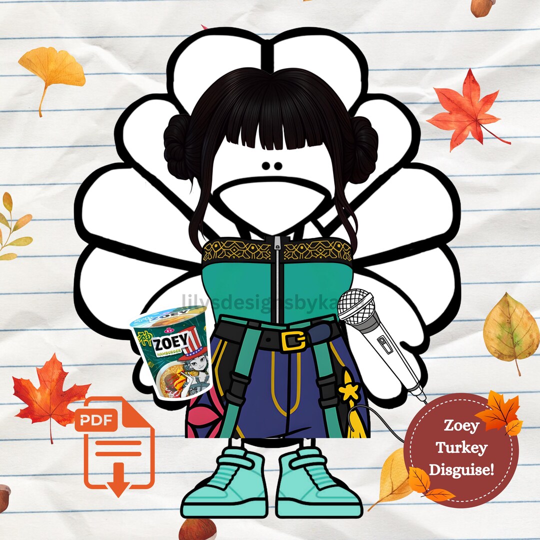 KPOP Demon Hunters Turkey Disguise Printable, Kpop Star Turkey, Kpop ...