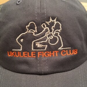 Ukulele Fight Club Embroidered Hat Free Uke on Board Sticker | Etsy