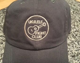 Ukulele Fight Club Embroidered Hat Free Uke on Board Sticker | Etsy