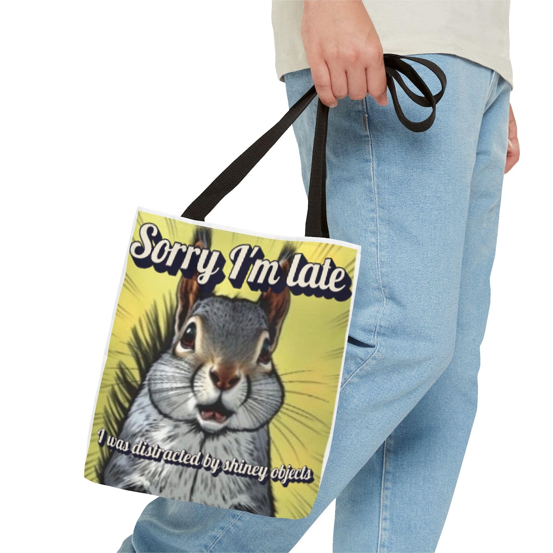 Whimsical Squirrel Tote Bag: Eco-friendly Polyester Shopping Bag - Etsy