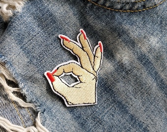 Iron on Patch Hand Patch Black and White Hand Patches Cartoon Hands ...