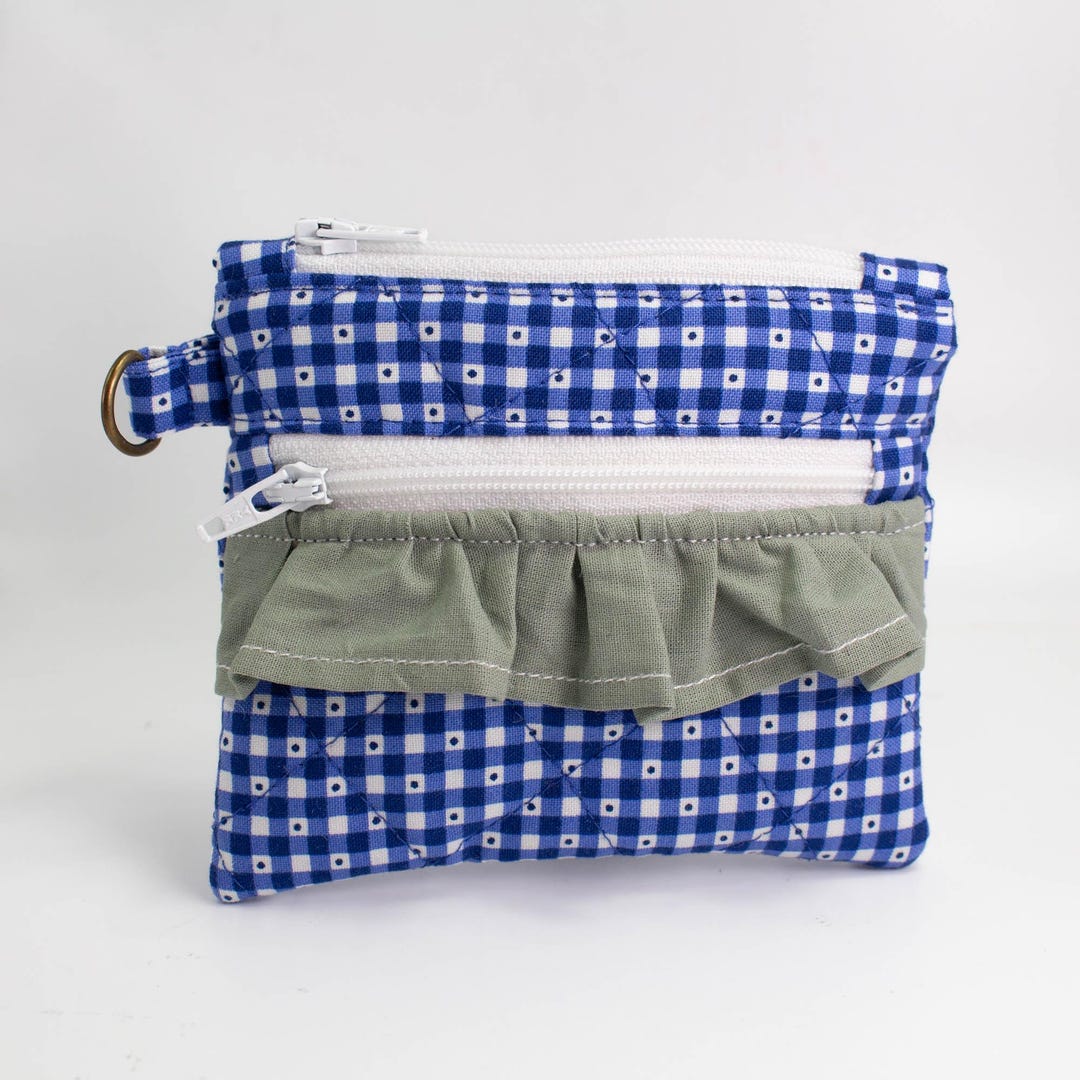 Quilted Coin Purse, Keychain Wallet - Handmade Double Zipper With ...