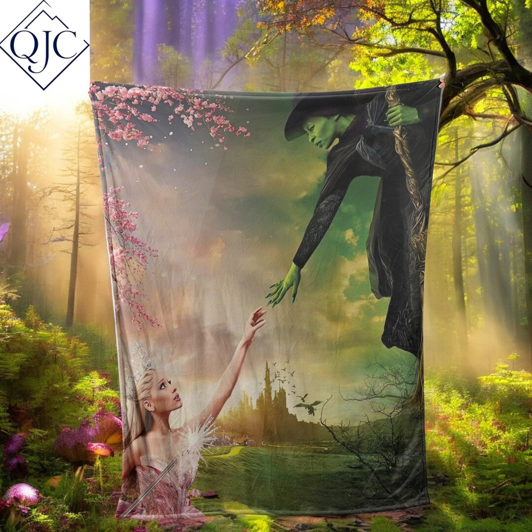 Wicked Movie Elphaba & Glinda Throw Blanket | for Good Home Decor ...