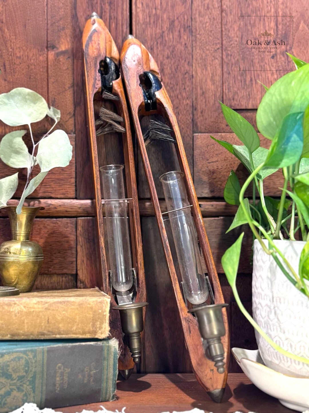 Pair of Vintage Southern Textile Mill Shuttles With Glass Bobbins ...