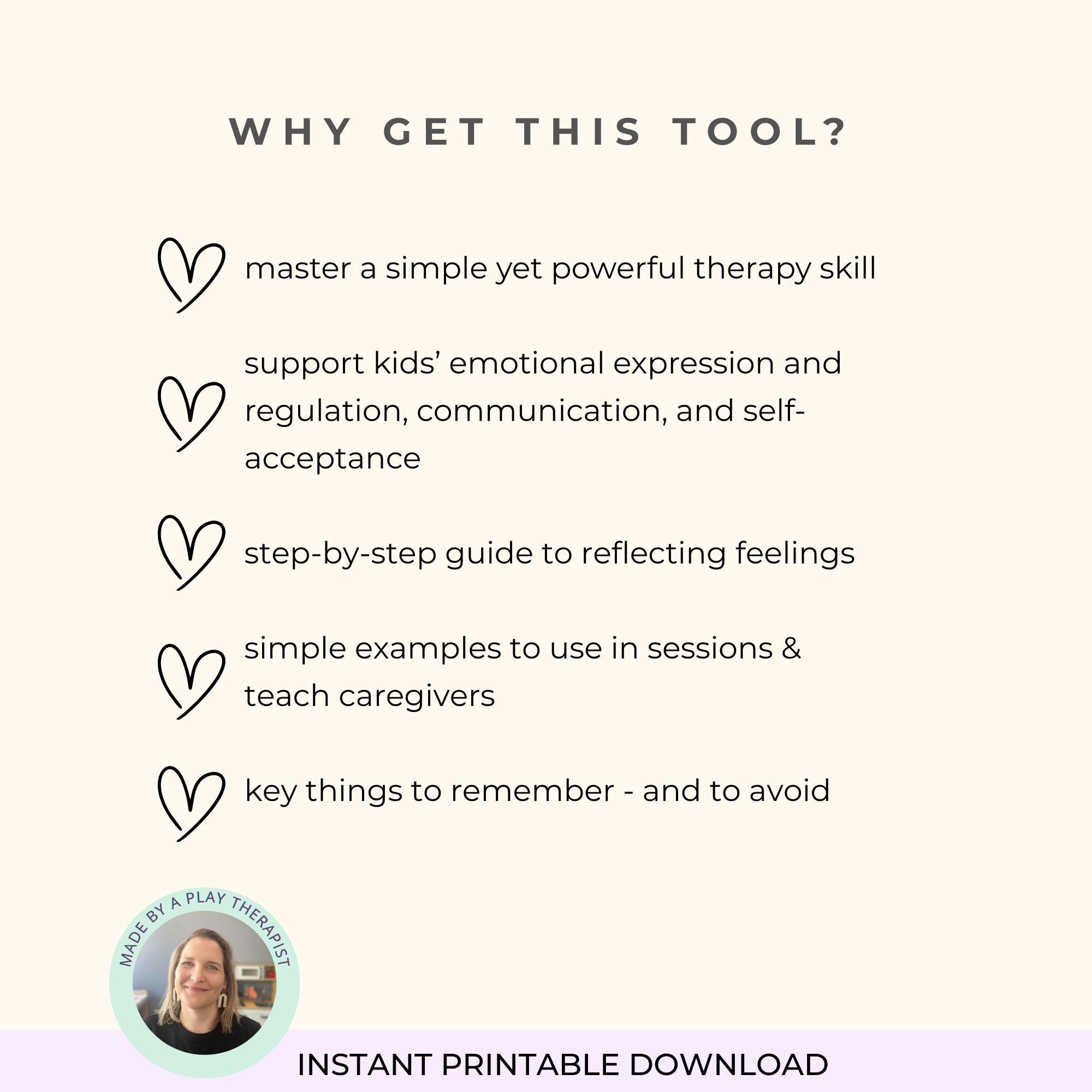 Reflecting Feelings Cheat Sheet: Child Therapy, Play Therapy Resource ...