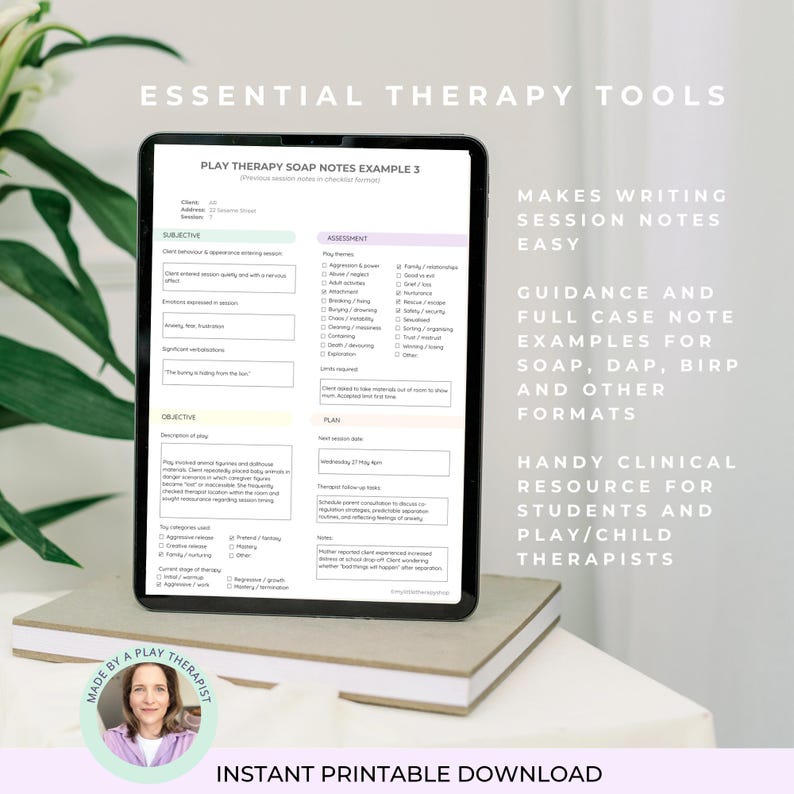 Play Therapy Session Notes Bundle: SOAP, DAP, BIRP, Sentence Starters ...
