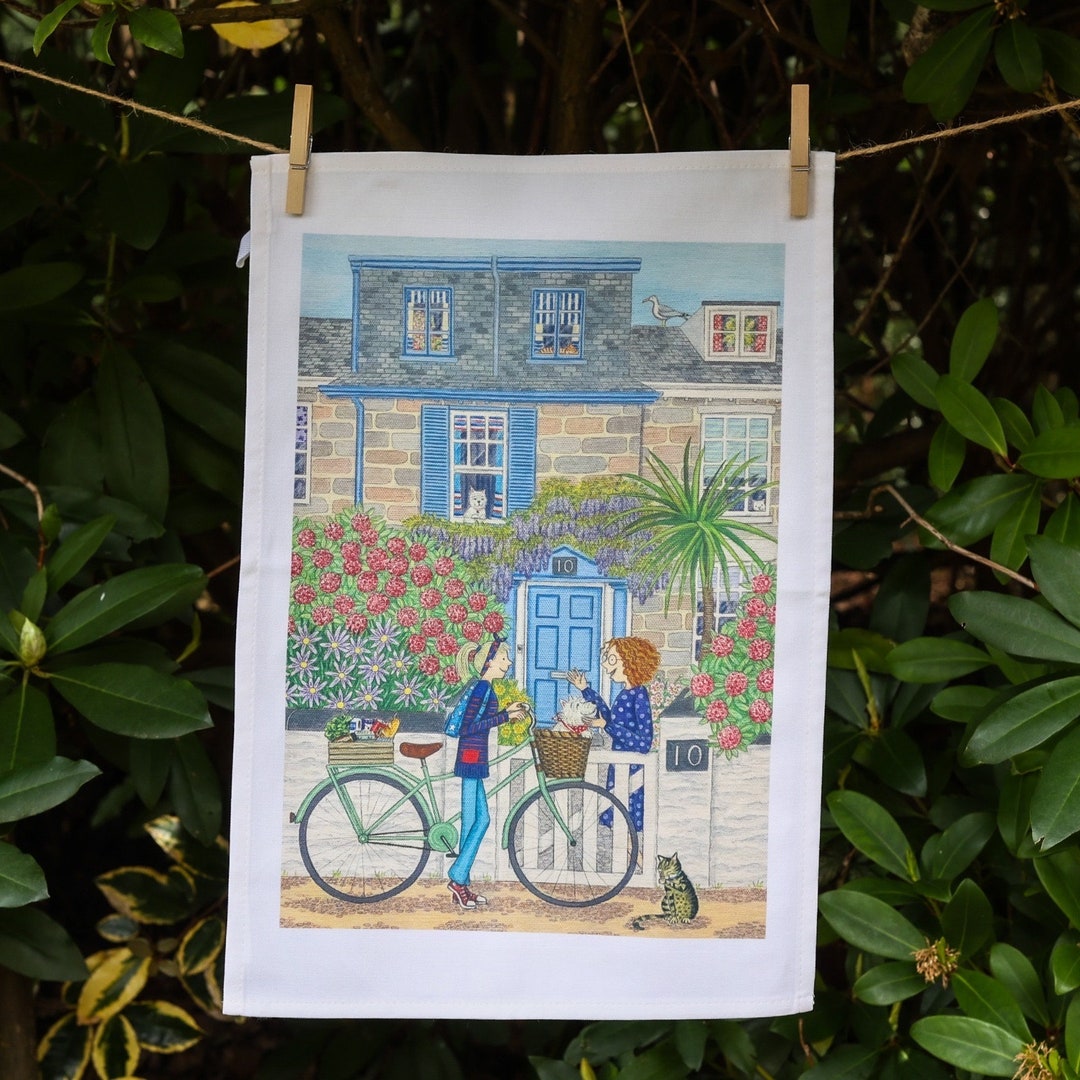 Cornwall Tea Towel, Beach House Tea Towel, Seaside Home Tea Towel ...