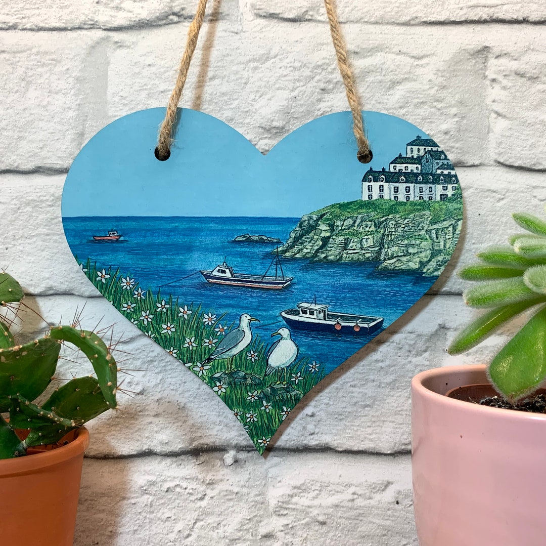 Seaside Art Plaque, Sea Themed Gift, Cornwall Art Plaque, Fun Sea ...