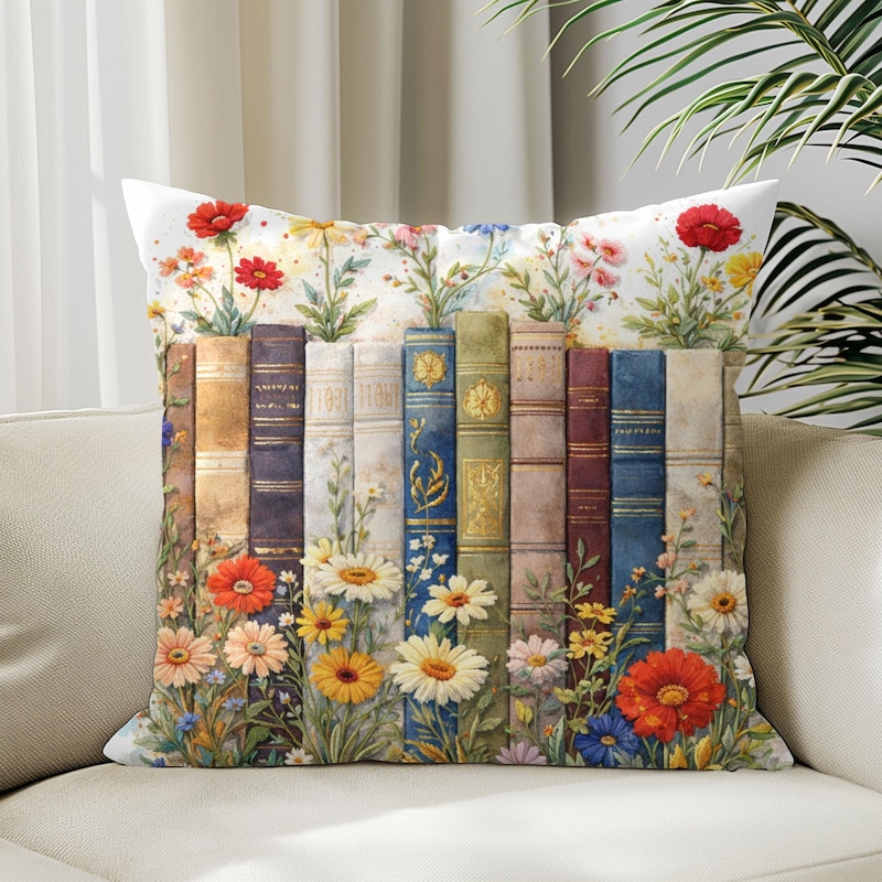 Book Throw Pillowcase - Etsy