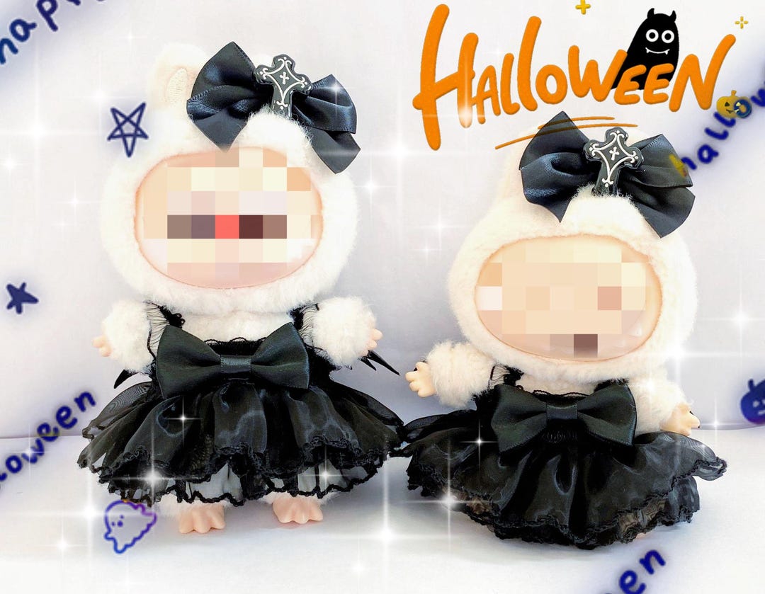 Handmade Labubu Halloween Costume – Devil Wings & Chiffon Skirt Outfit ...