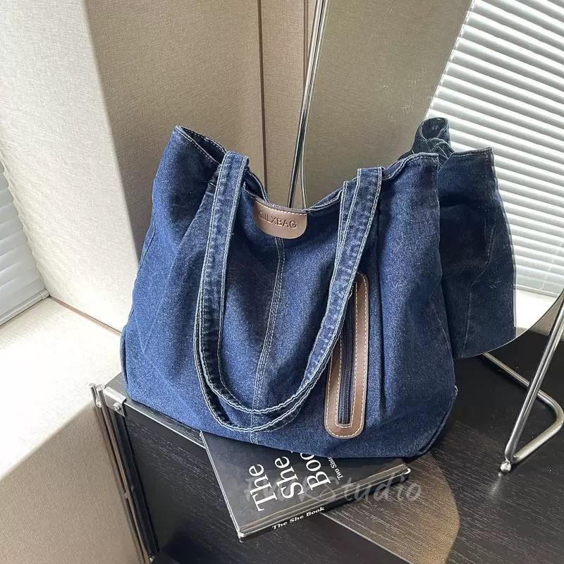 Vintage Denim Shoulder Bag, Retro Bohemian Underarm Tote, Custom ...