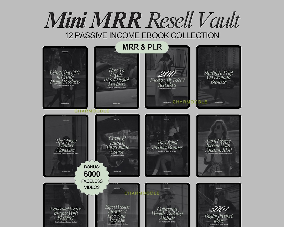 Passive Income Ebook Bundle | 12 Mini MRR Resell Vault Master Resell ...