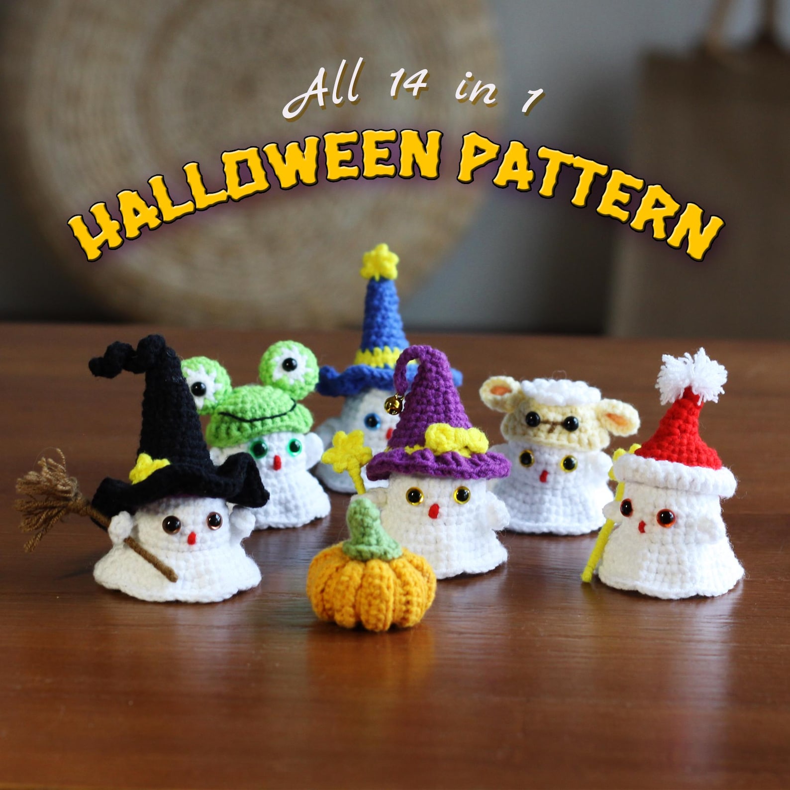 14 in 1 Halloween Crochet Patterns Bundle | 12 Funny Ghosts and 2 ...