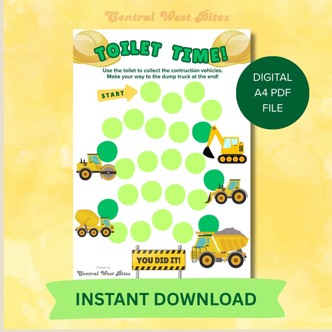 Construction Vehicle Potty Training Reward Chart (digital Download) - Etsy
