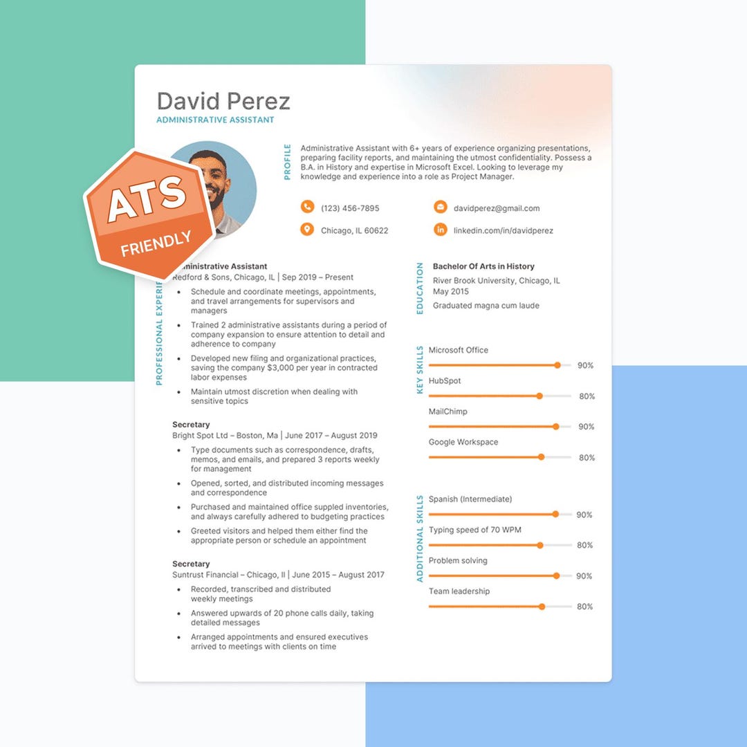Tech Resume Template, Resume Genius, ATS Friendly Resume, Basic Resume ...