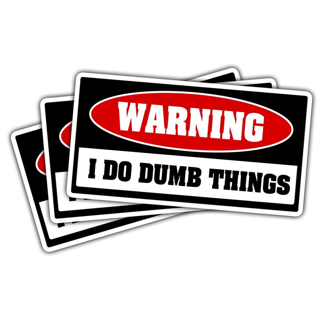 3 Pcs Funny Warning Stickers I Do Dumb Things Vinyl Decals, Hilarious ...