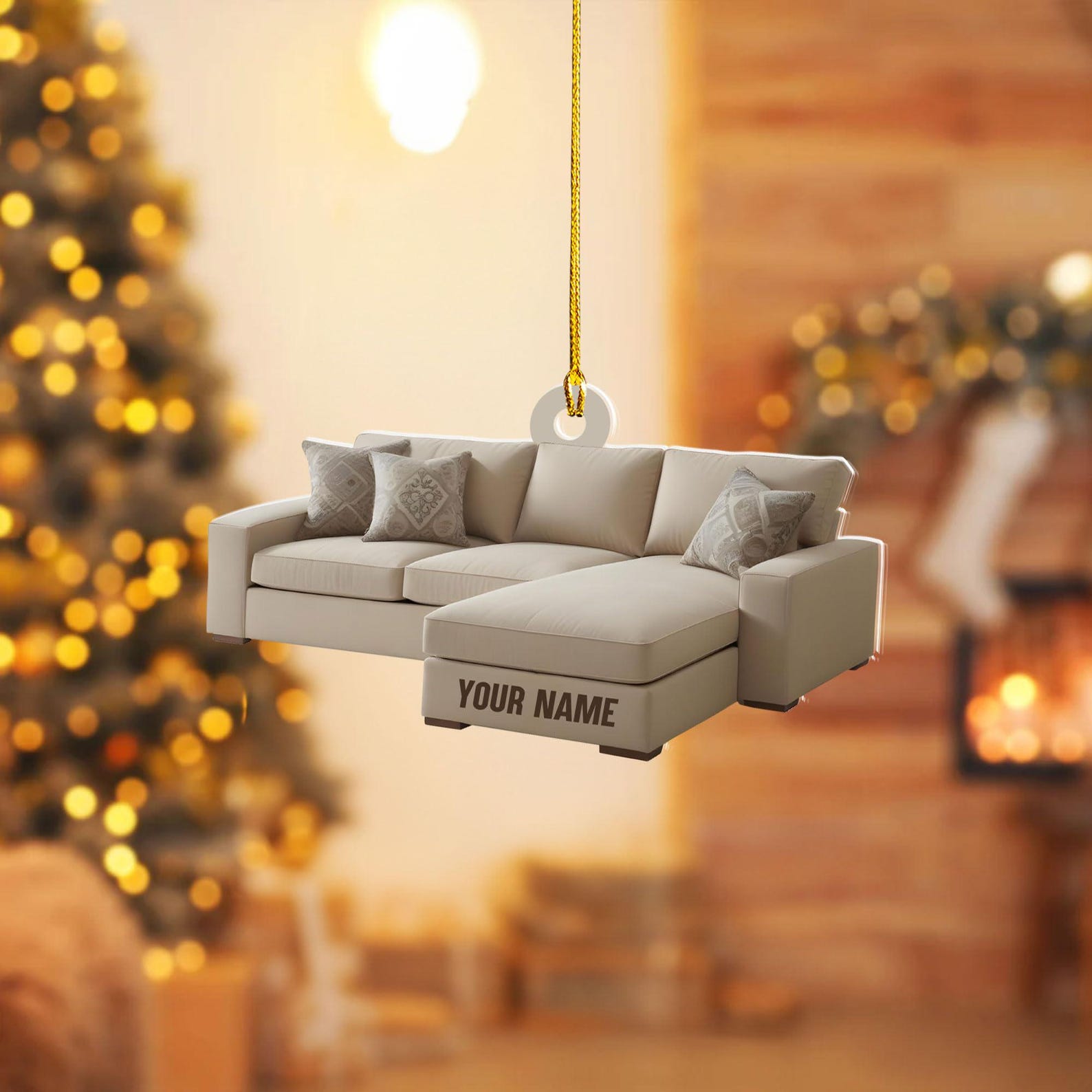 Personalized Sofa Ornament, Custom Name Couch Ornament, Couch Christmas ...