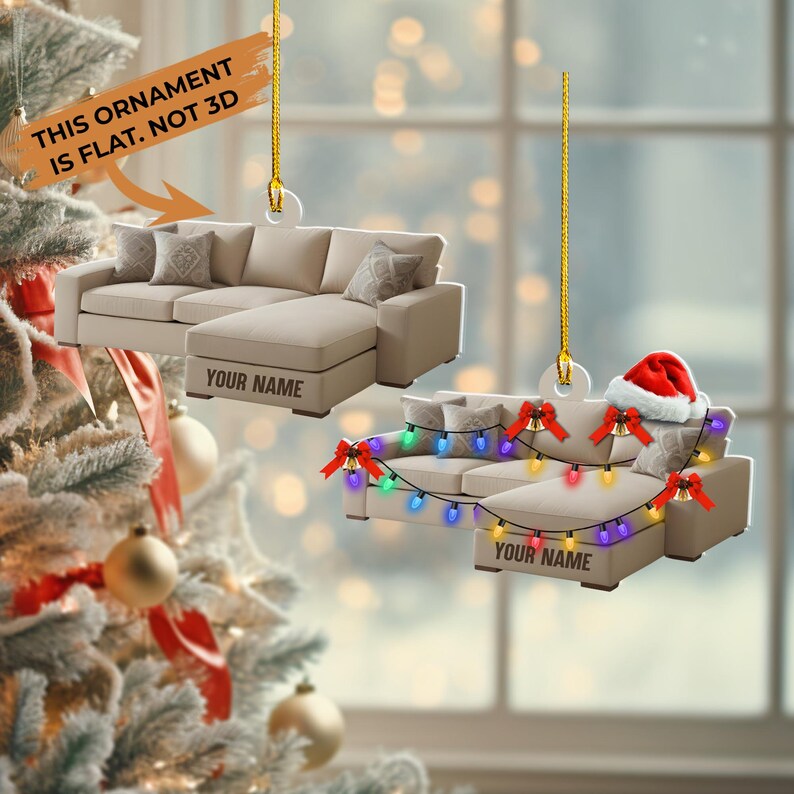 Personalized Sofa Ornament, Custom Name Couch Ornament, Couch Christmas ...