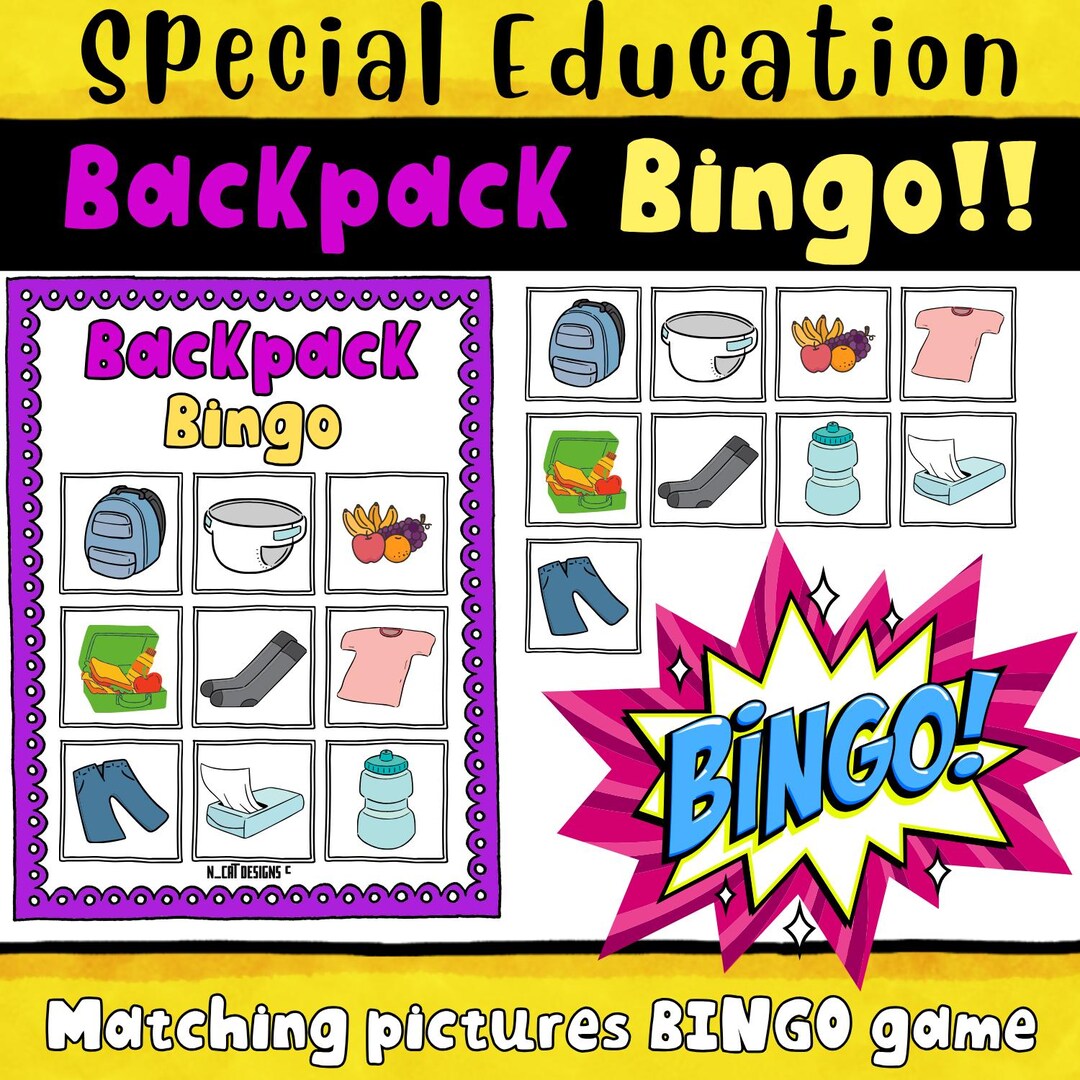 Backpack Bingo Game: First Day of School Activity (PDF Download - Etsy