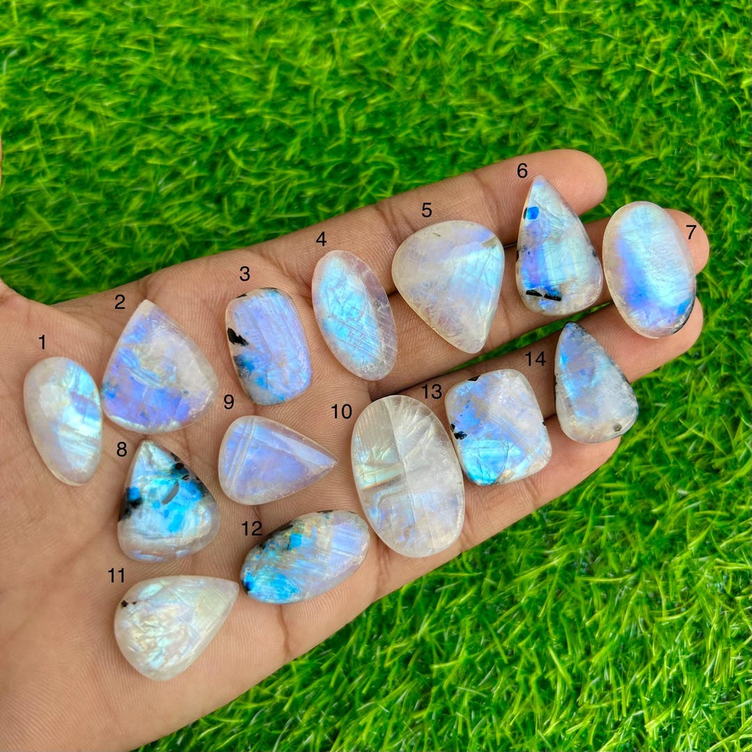 AAA+ Blue Moonstone Cabochon: Polished Moonstone Crystal and Craft - Etsy