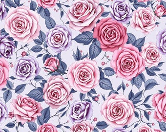 Roses Seamless Pattern Rose Repeat Pattern Roses Commercial Use Digital Pattern Rose Flowers ...
