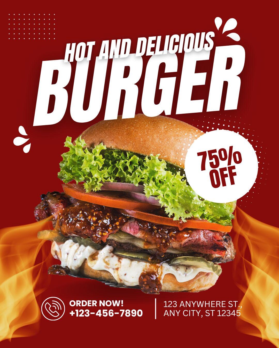 Restaurant Menu & Food Flyer Template - Editable Canva Takeout Menu for ...
